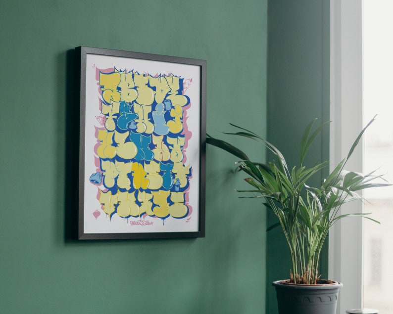 ABC Graffiti Alphabet Digital Poster A3 - Etsy