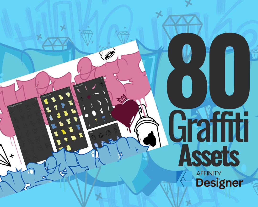 80 Graffiti Assets for Affinity Designers - Etsy