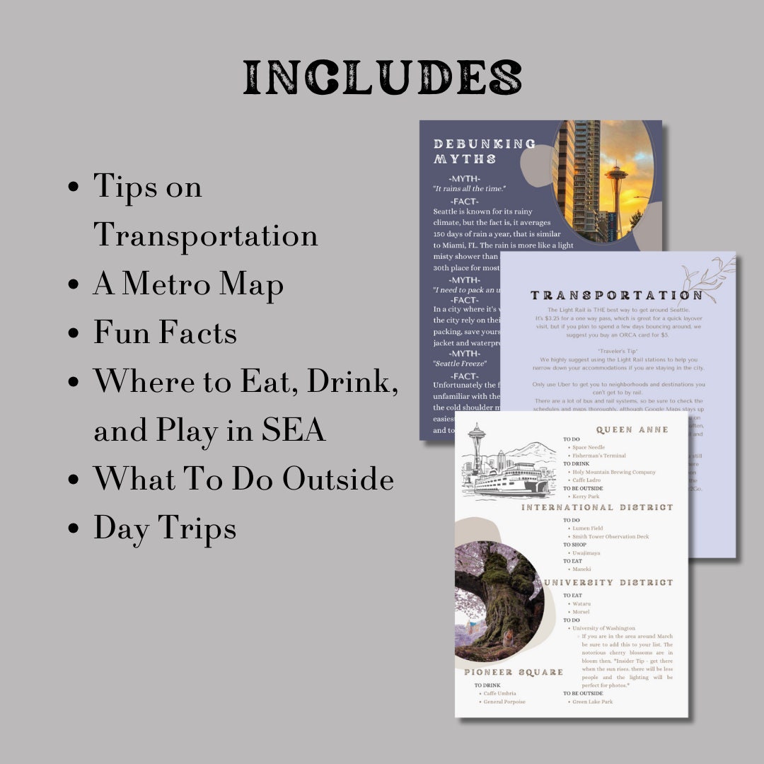 A Guide to Seattle Ebook - Etsy