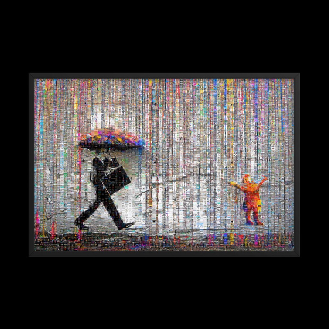 Banksy Flag Mosaic Art, Mcdonald's Framed Poster, Street Art Decor - Etsy