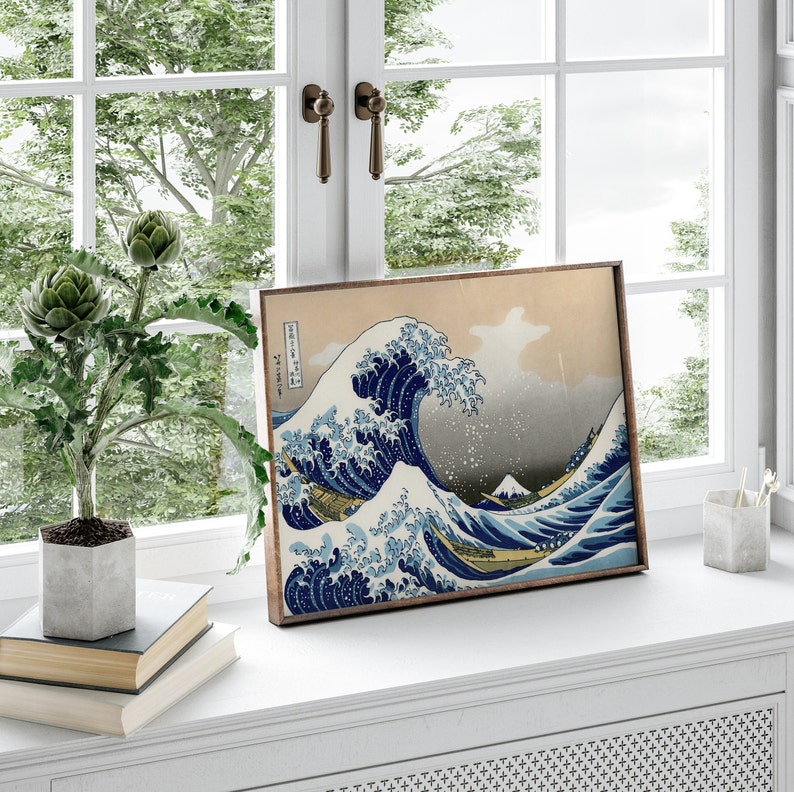 Japanisches Poster – Die große Welle vor Kanagawa – Hokusai-Wandkunst ...