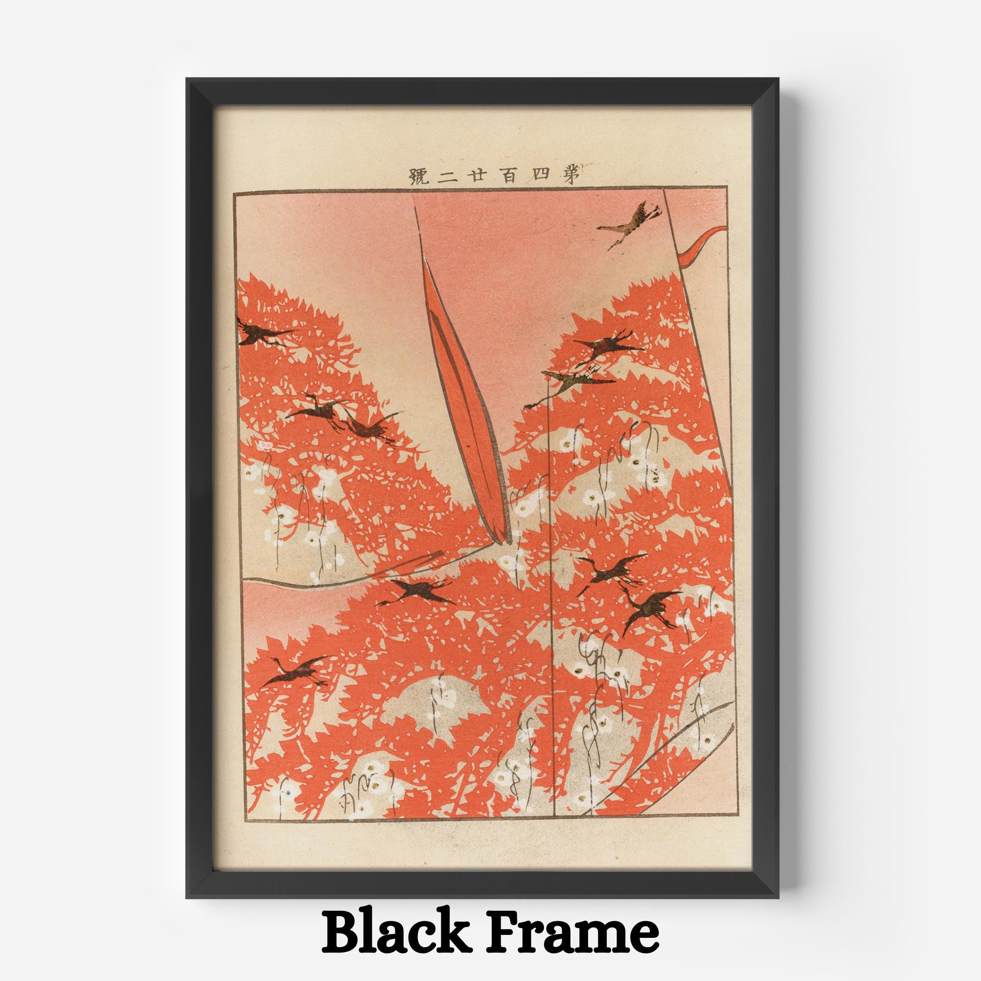 Japanese Red Kimono, Japanese Art Print, Japanese Poster, Yachigusa ...