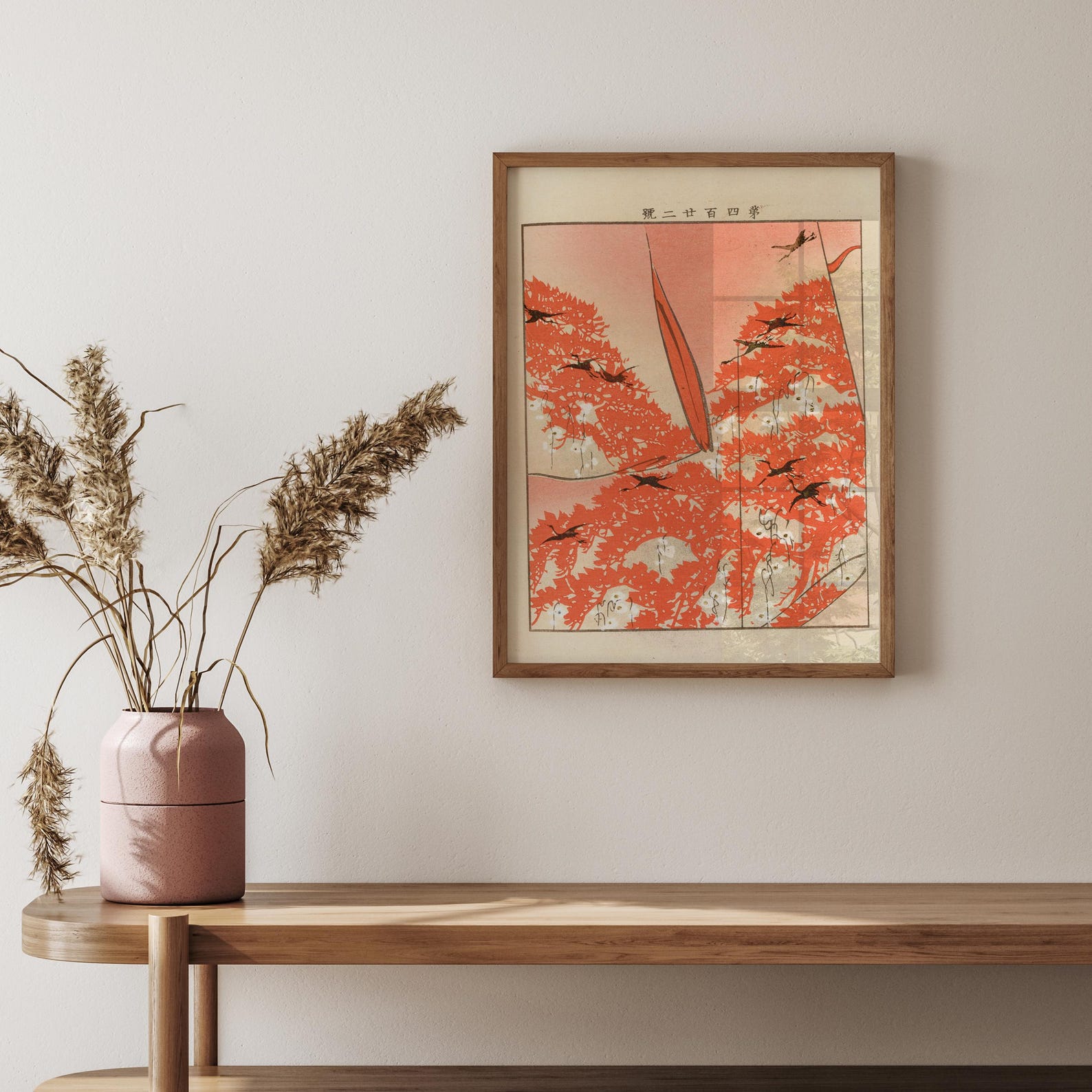 Japanese Red Kimono, Japanese Art Print, Japanese Poster, Yachigusa ...