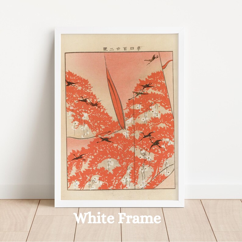 Japanese Red Kimono, Japanese Art Print, Japanese Poster, Yachigusa ...