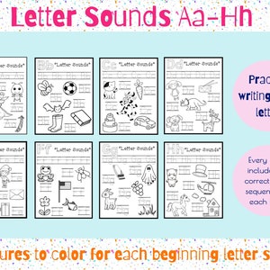 26 Printable FIRST LETTER SOUND Alphabet Worksheets | Preschool - 1st ...