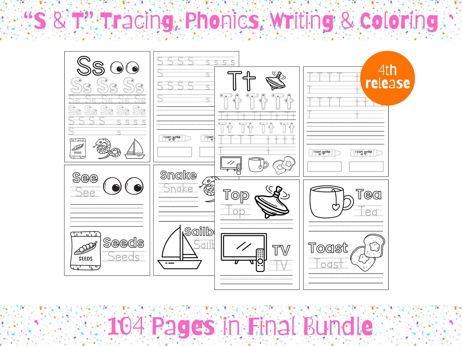 104 Printable Alphabet Worksheets | Phonics Tracing Coloring | Printing ...