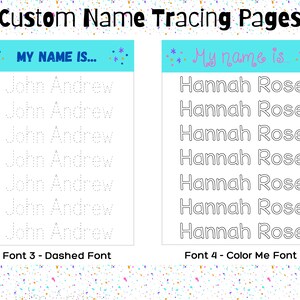 Custom Name Tracing Sheet Printable Handwriting Practice Page ...