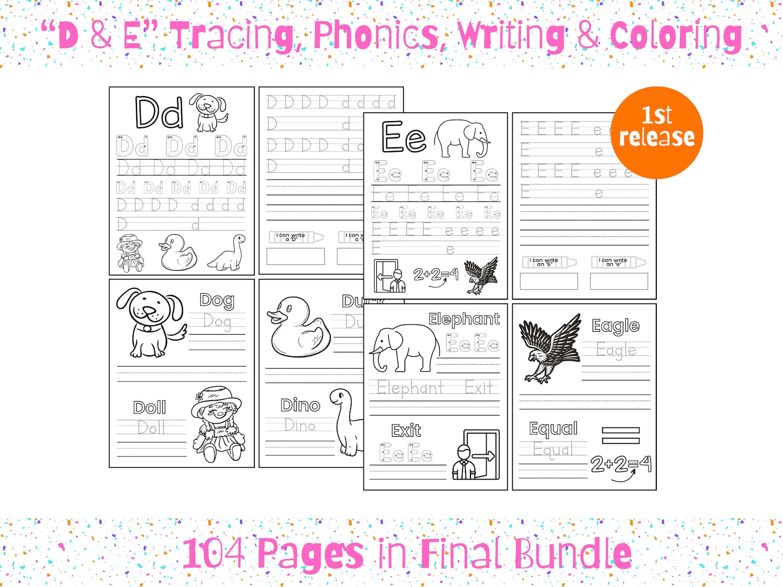 104 Printable Alphabet Worksheets | Phonics Tracing Coloring | Printing ...