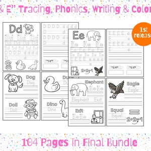 104 Printable Alphabet Worksheets | Phonics Tracing Coloring | Printing ...