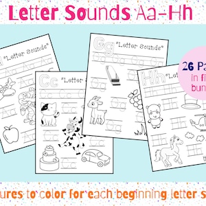 26 Printable FIRST LETTER SOUND Alphabet Worksheets | Preschool - 1st ...