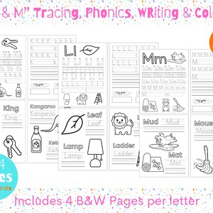 104 Printable Alphabet Worksheets | Phonics Tracing Coloring | Printing ...