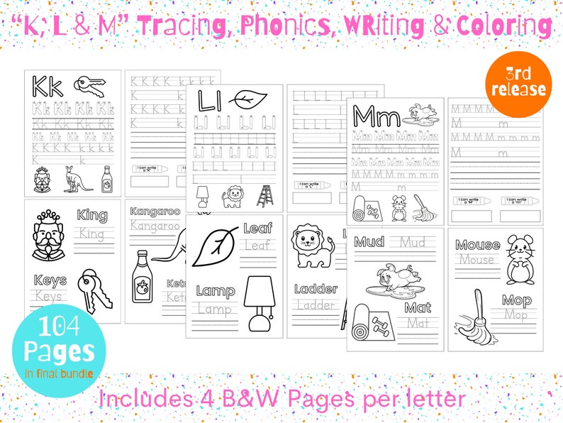 104 Printable Alphabet Worksheets | Phonics Tracing Coloring | Printing ...
