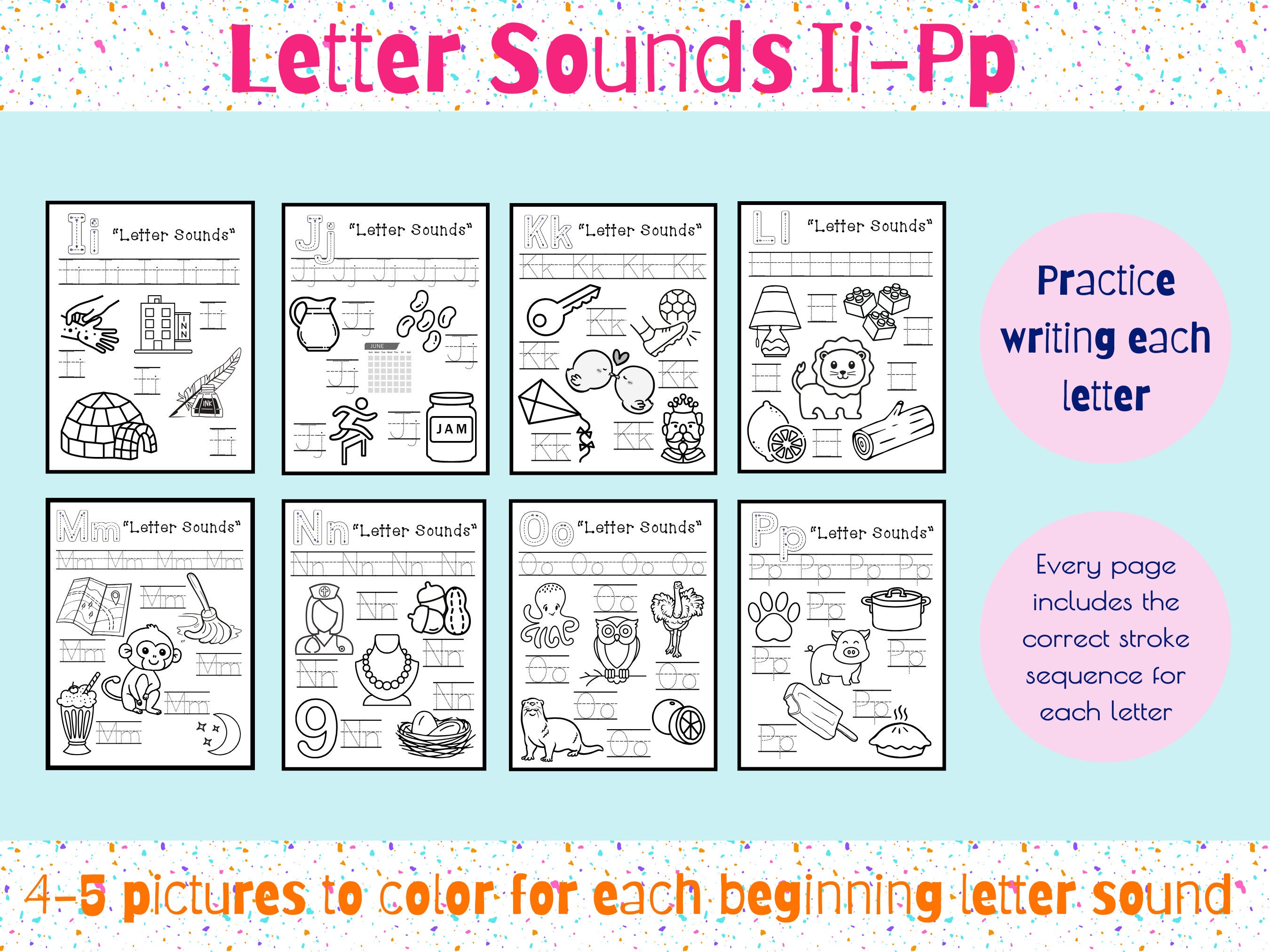 26 Printable FIRST LETTER SOUND Alphabet Worksheets | Preschool - 1st ...