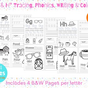104 Printable Alphabet Worksheets | Phonics Tracing Coloring | Printing ...