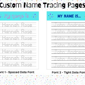 Custom Name Tracing Sheet Printable Handwriting Practice Page ...