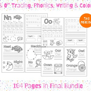 104 Printable Alphabet Worksheets | Phonics Tracing Coloring | Printing ...