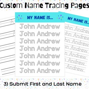 Custom Name Tracing Sheet Printable Handwriting Practice Page ...