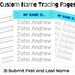 Custom Name Tracing Sheet Printable Handwriting Practice Page ...