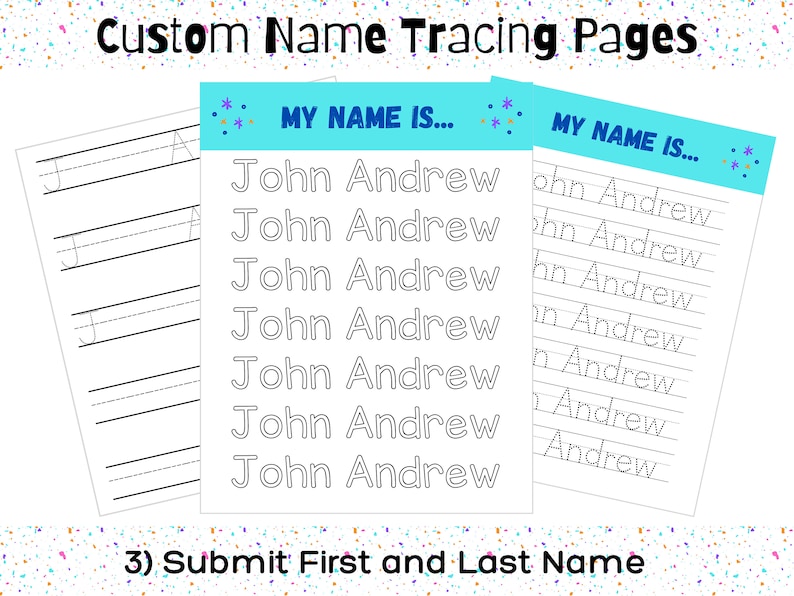 Custom Name Tracing Sheet Printable Handwriting Practice Page ...