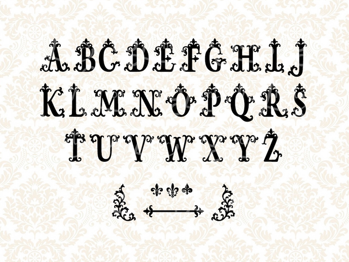 Baroque Font - TTF - Baroque Letters Svg - Royal Font - Monogram Font ...