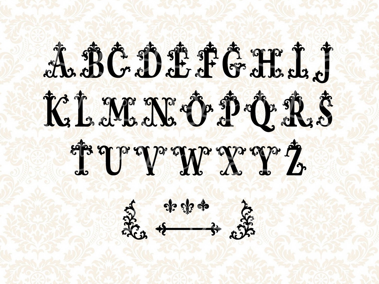 Baroque Font - TTF - Baroque Letters Svg - Royal Font - Monogram Font ...