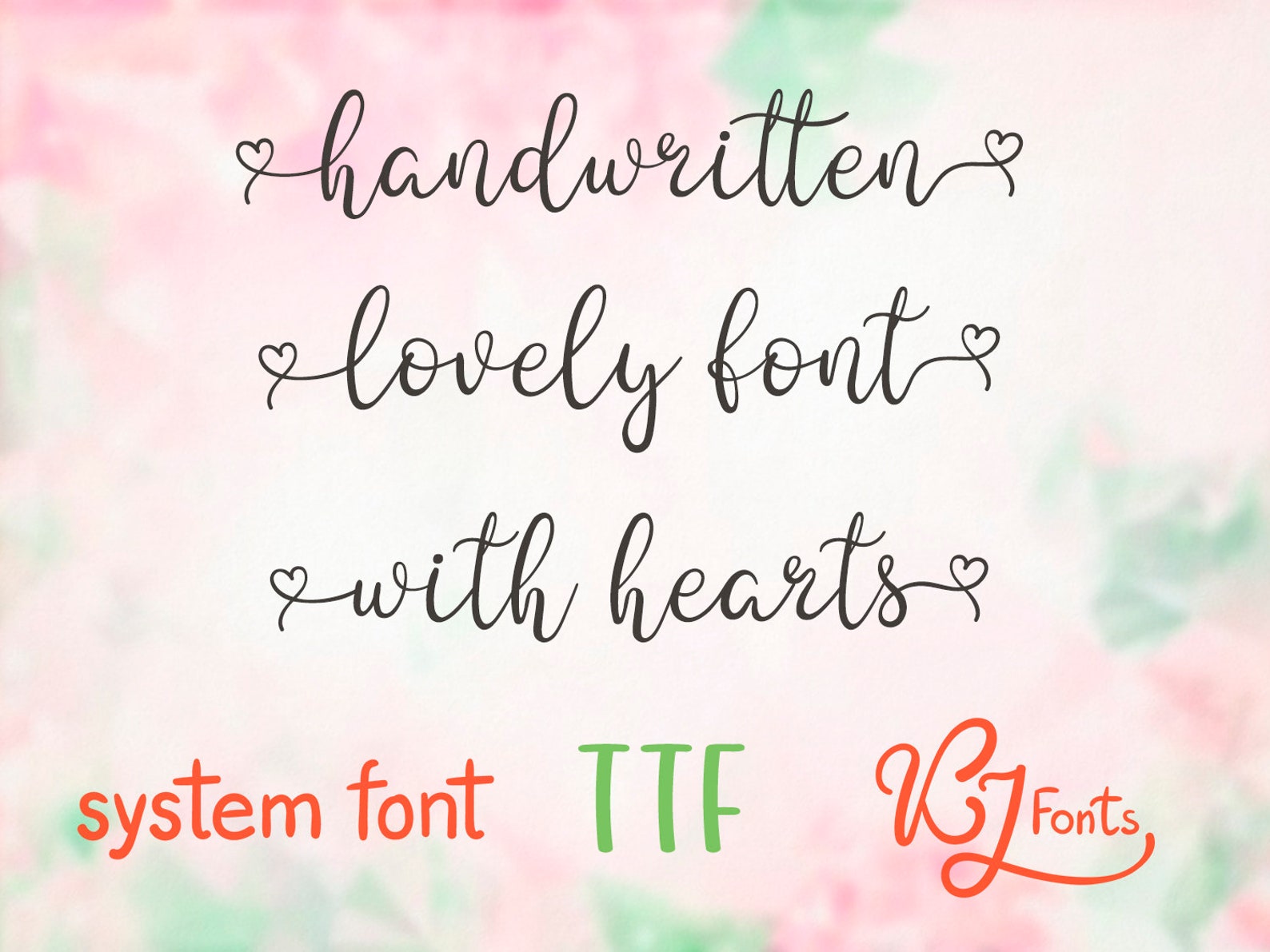 Lovely Font - Handwritten Font - TTF - Heart Font - Script Font - Font ...