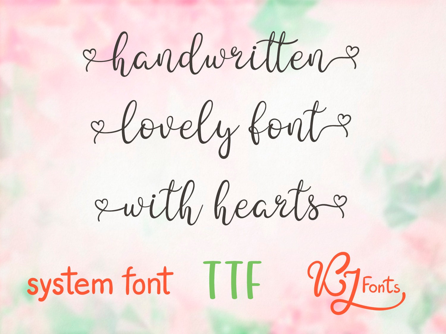 Lovely Font - Handwritten Font - TTF - Heart Font - Script Font - Font With Hearts - Etsy