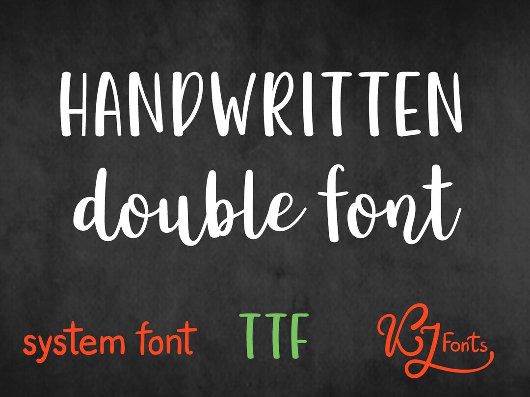 Double Font - Handwritten Font - TTF - Installable Font - Script Font ...