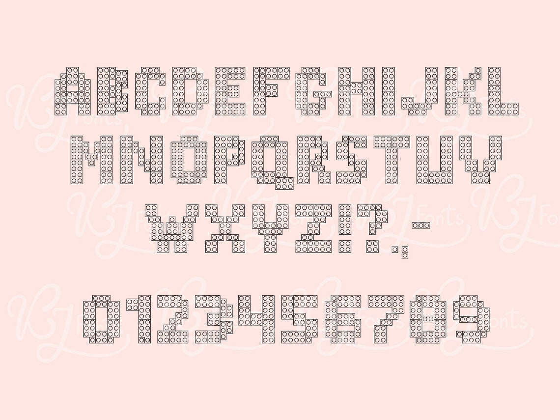 Blocks Font - TTF - Blocks Letters Svg - Font With Blocks - Font for ...