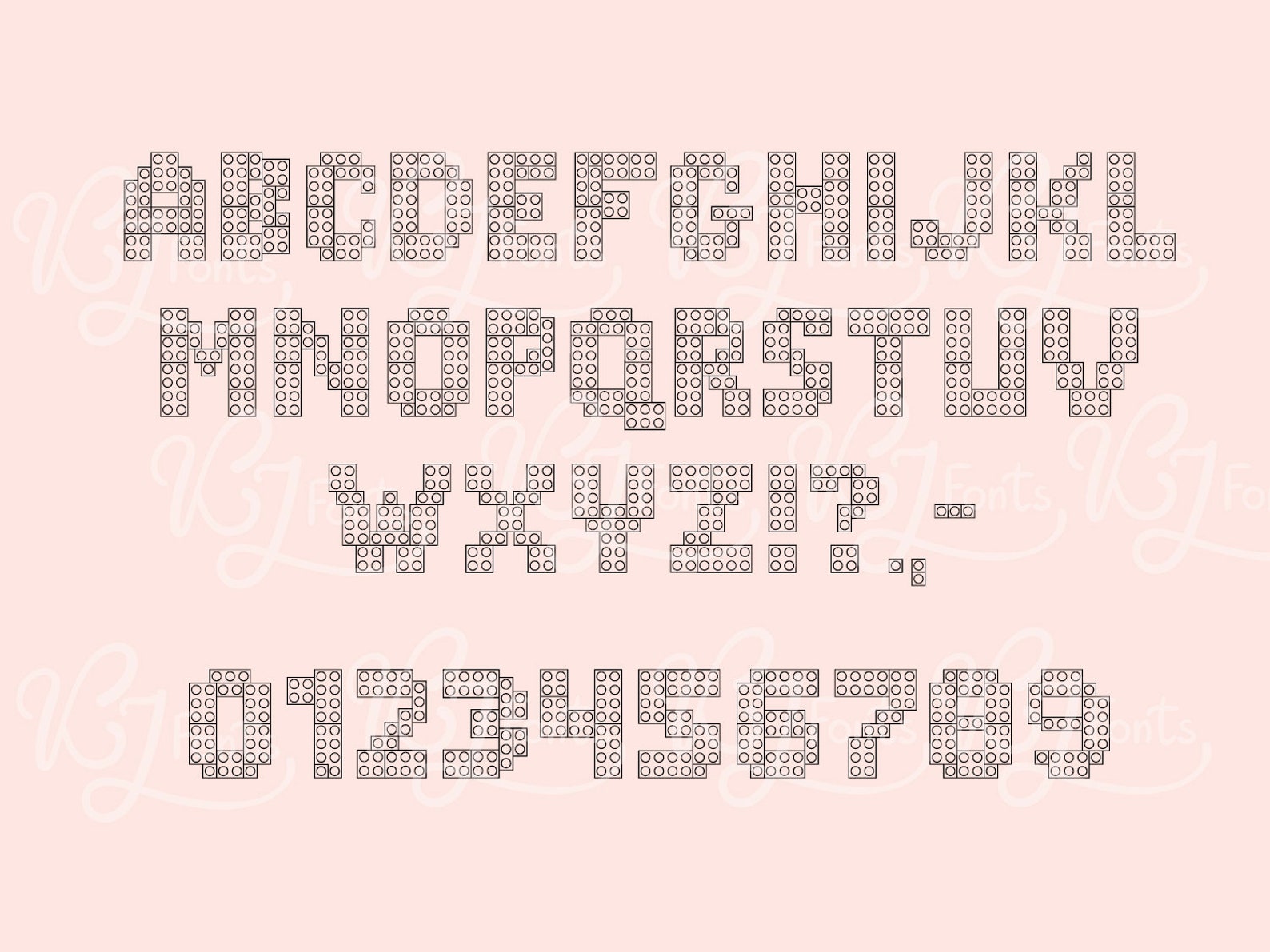 Blocks Font - TTF - Blocks Letters Svg - Font With Blocks - Font for ...