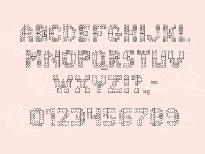 Blocks Font - TTF - Blocks Letters Svg - Font With Blocks - Font for ...