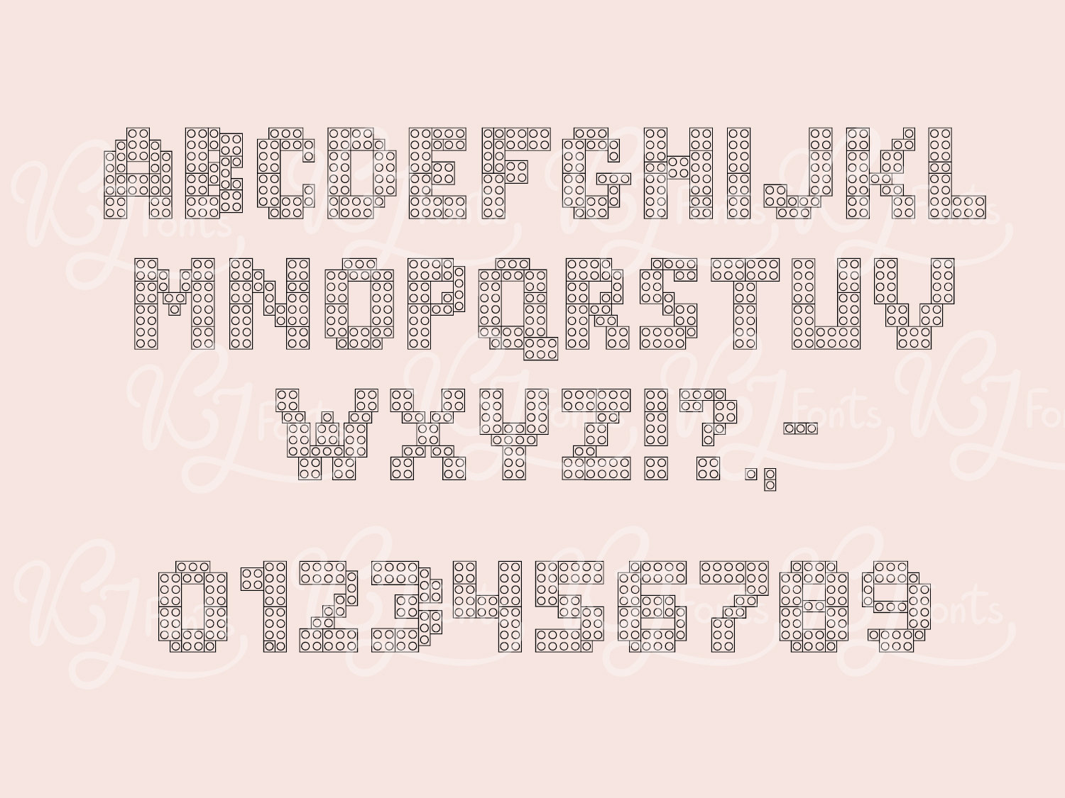 Blocks Font TTF Blocks Letters Svg Font With Blocks - Etsy
