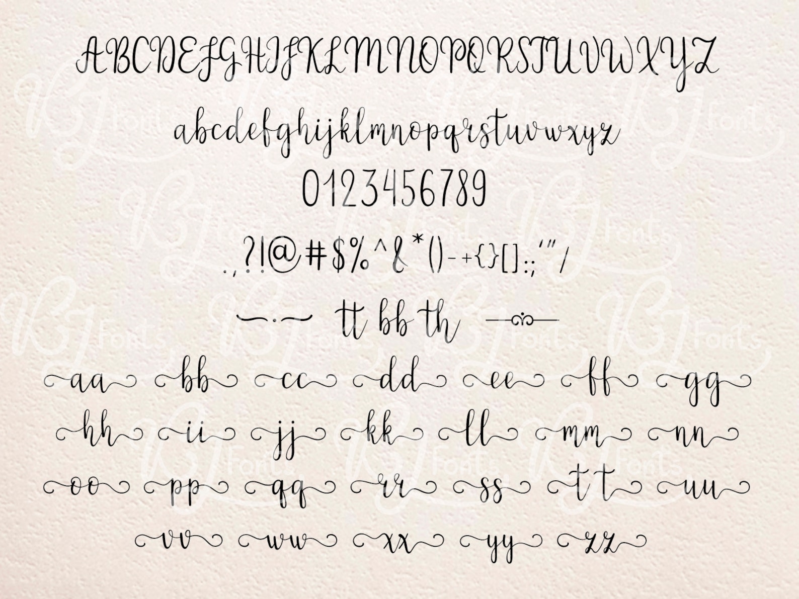 Handwritten Font - Font With Tails - TTF - Script Font - Font With ...