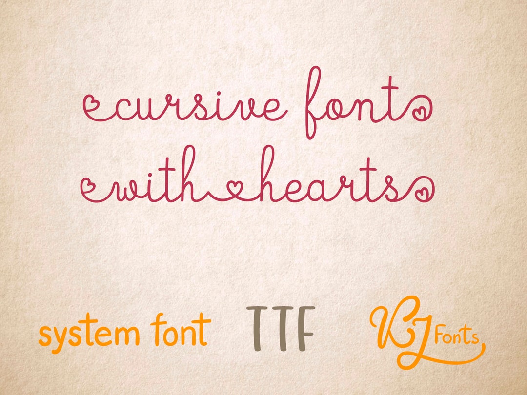 Cursive Font - Handwritten Font - TTF - Heart Font - Script Font - Font ...