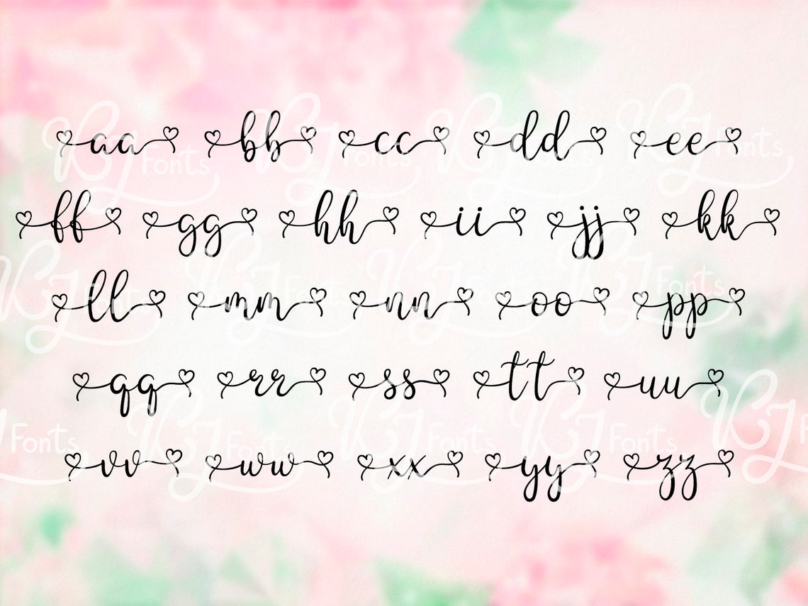 Handwritten Lovely Font With Hearts – TTF, OTF (digital Download) - Etsy