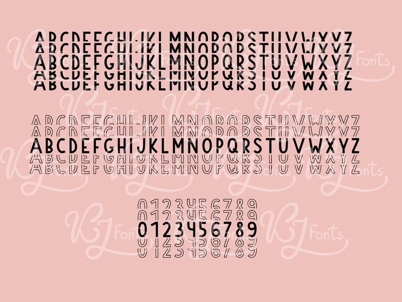 Stacked Font - Mirror Font - TTF - Printed Font - Installable Font ...