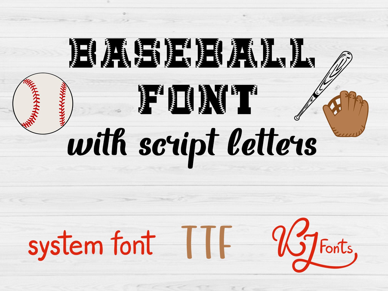 Baseball Font - TTF - Sport Font - Double Font - Script Font - Etsy