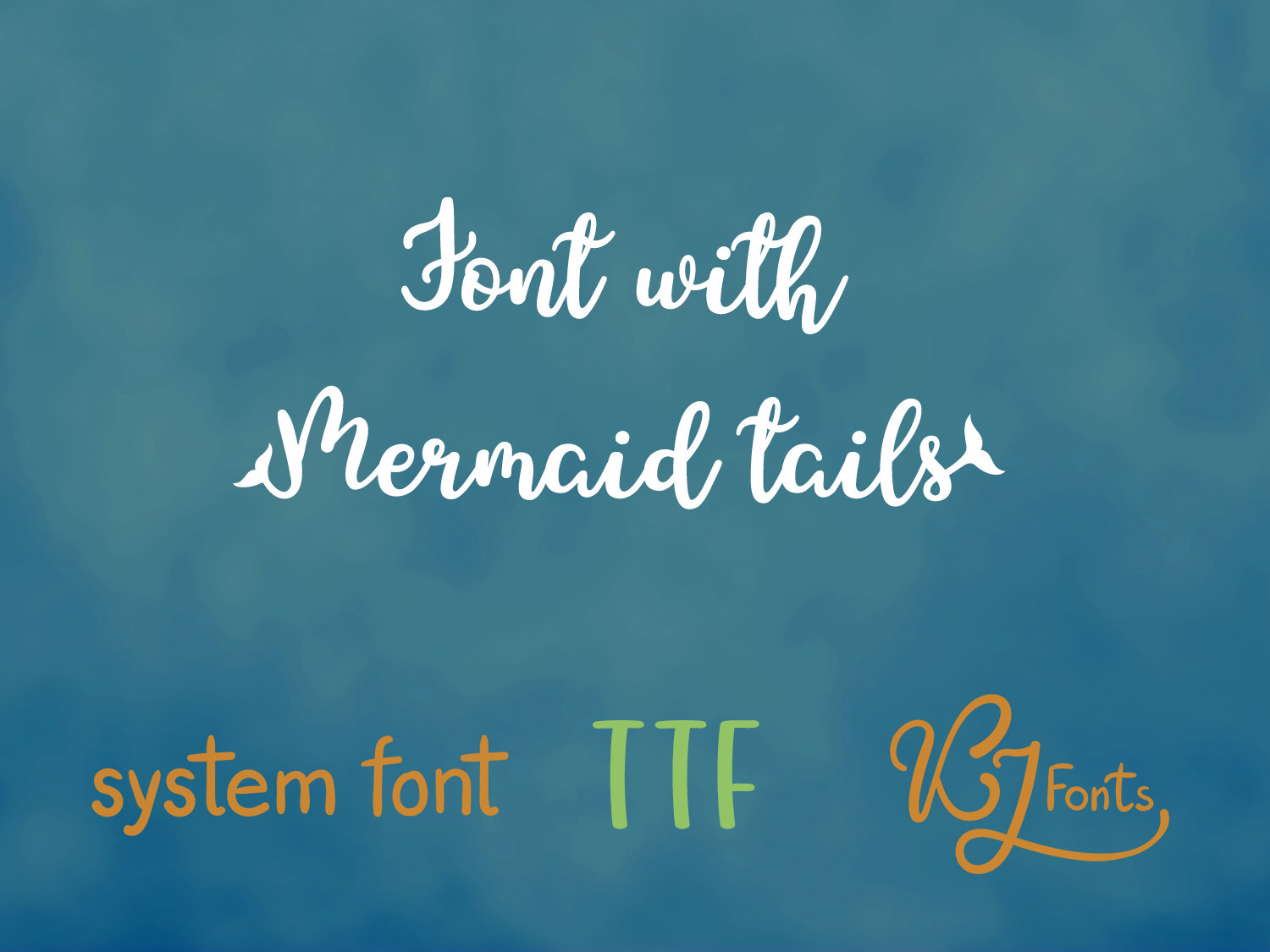 Mermaid Font - Font With Mermaid Tails - TTF - Handwritten Font ...