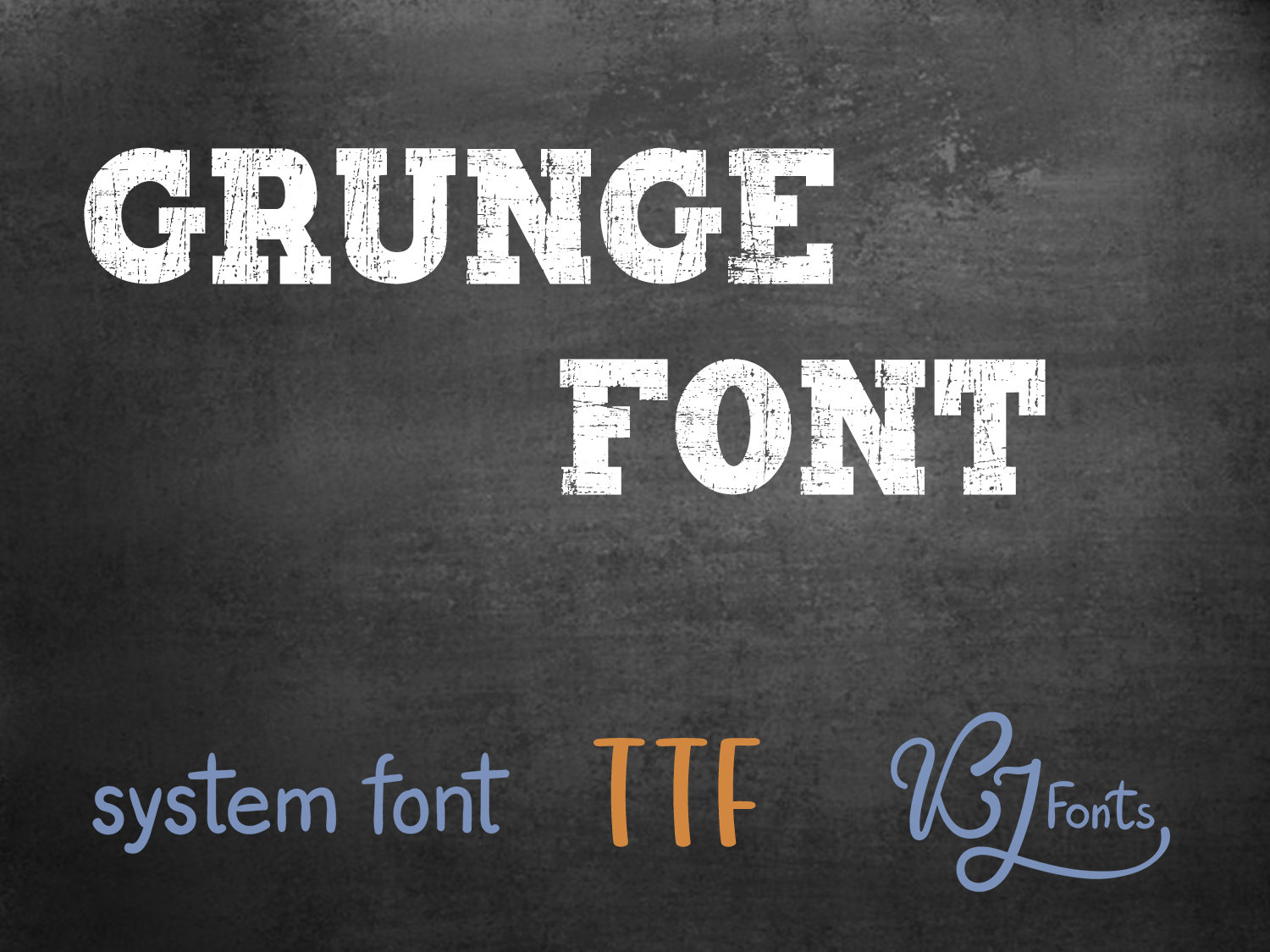 Distressed Font - Grunge Font - TTF - Printed Font - Installable Font ...