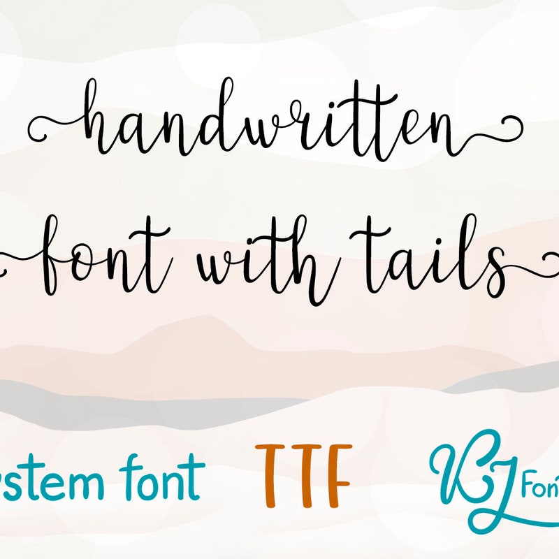 Font With Tails - Etsy
