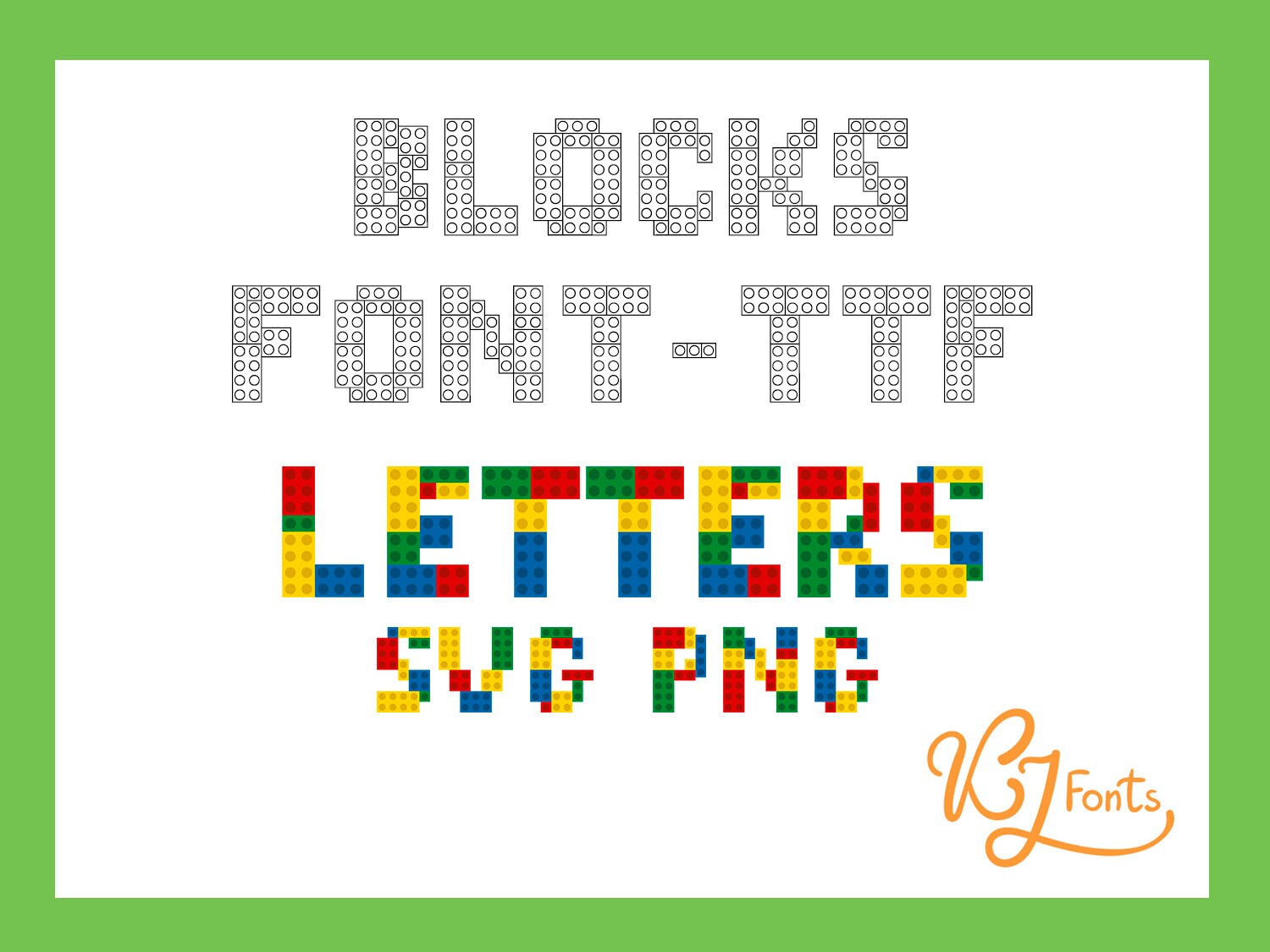 Blocks Font TTF Blocks Letters Svg Font With Blocks Font for Kids - Etsy