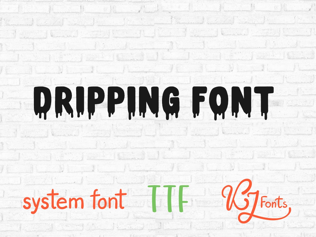 Dripping Font Bold Font Double TTF Installable Font Script Font - Etsy