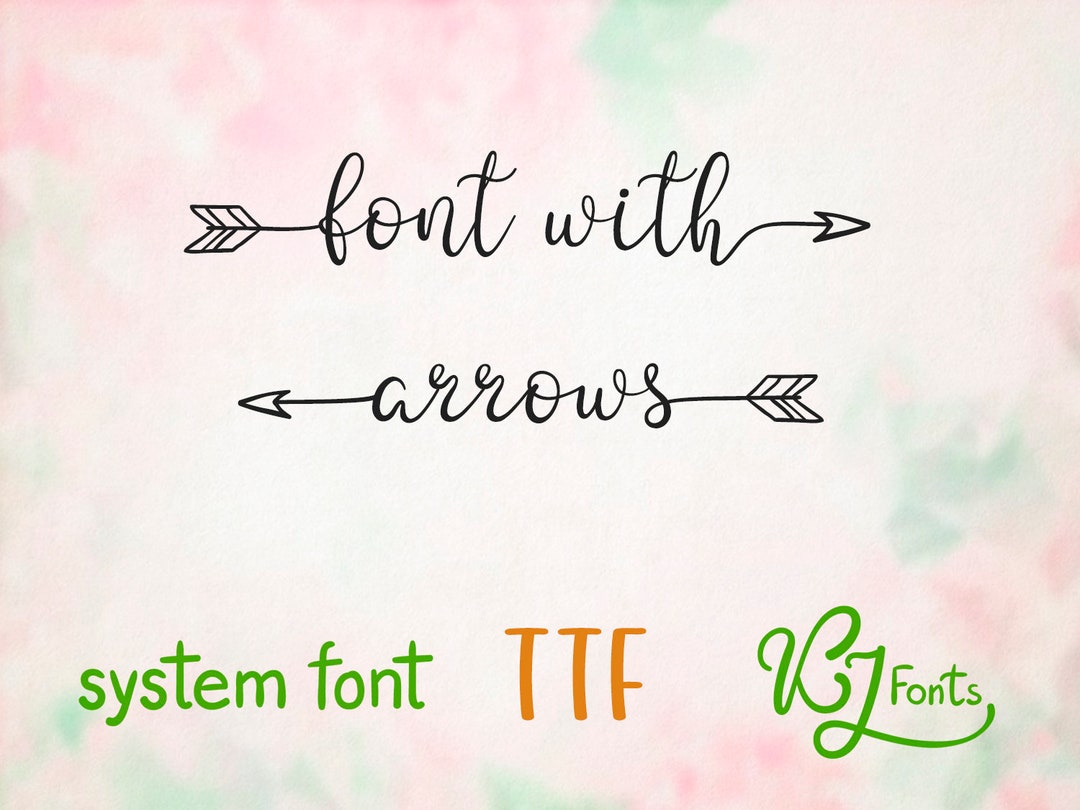 Handwritten Font With Arrows - Script Font - TTF - Arrow Font - Font With Tails - Font With ...