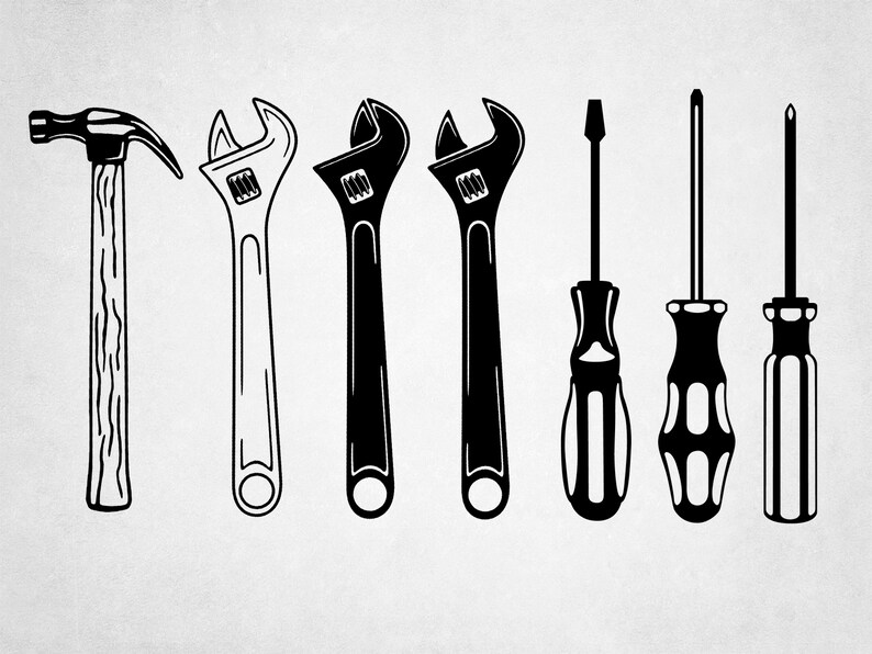 Work Tool SVG - Screwdriver Svg - Hammer Svg - Wrench Svg - Work Tools ...