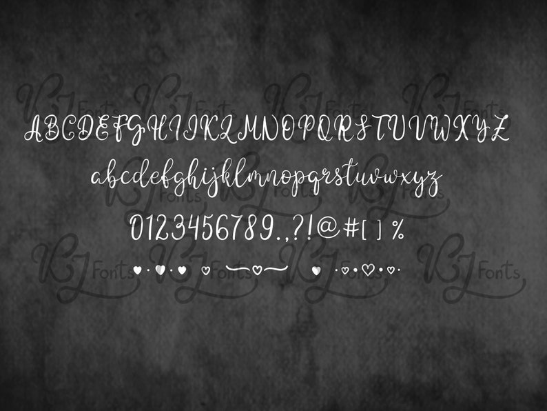 Handwritten Lovely Font With Hearts – TTF, OTF (digital Download) - Etsy
