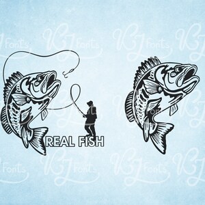 Fish SVG - Bass Fishing Svg - Fish Shirt Svg - Fish Print Svg - Jumping ...