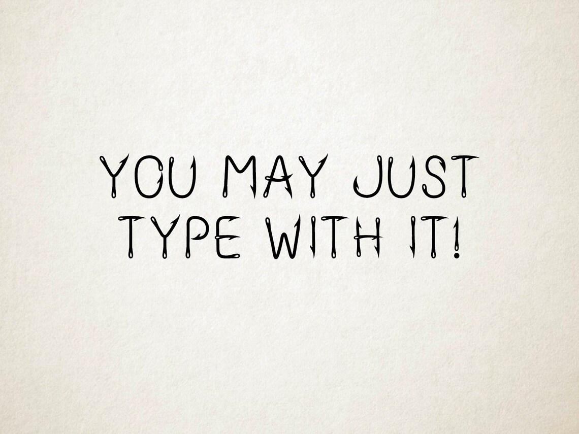 Fish Hook Font Fisher Font TTF Fish Hooking Font Installable Font Hook ...