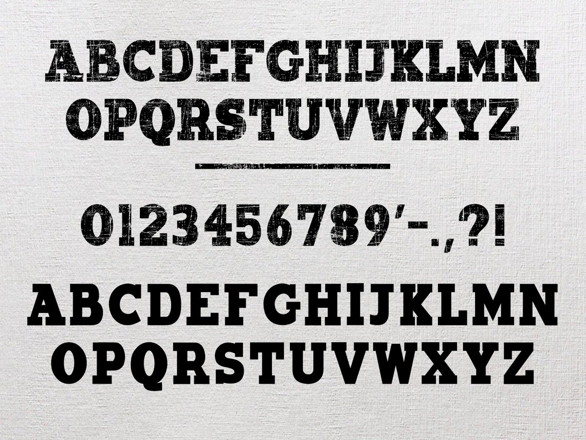 Distressed Font - Grunge Font - TTF - Printed Font - Installable Font ...