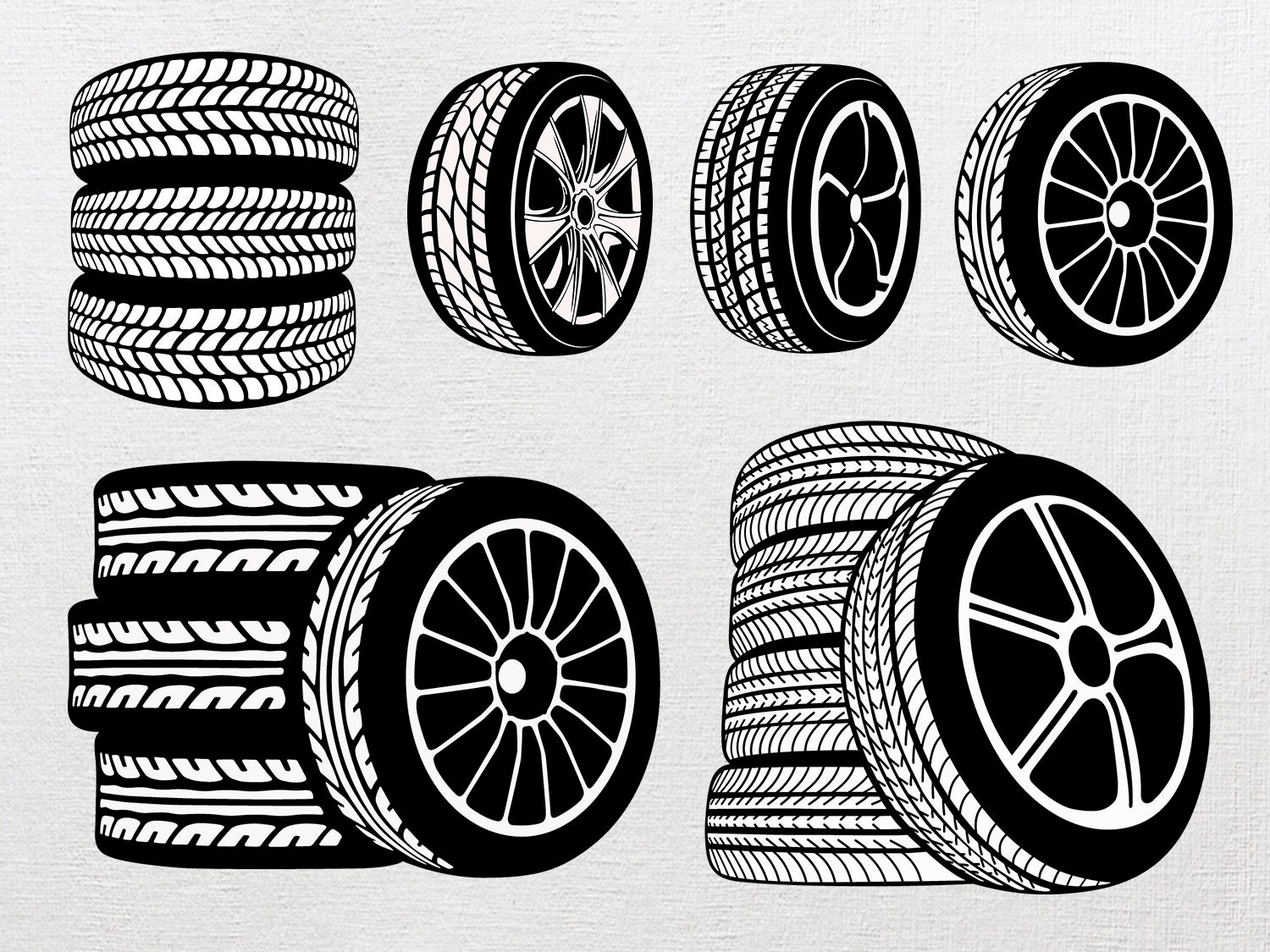 Tire SVG - Tires Svg - Wheel Svg - Tire Service Print - Tire Silhouette ...