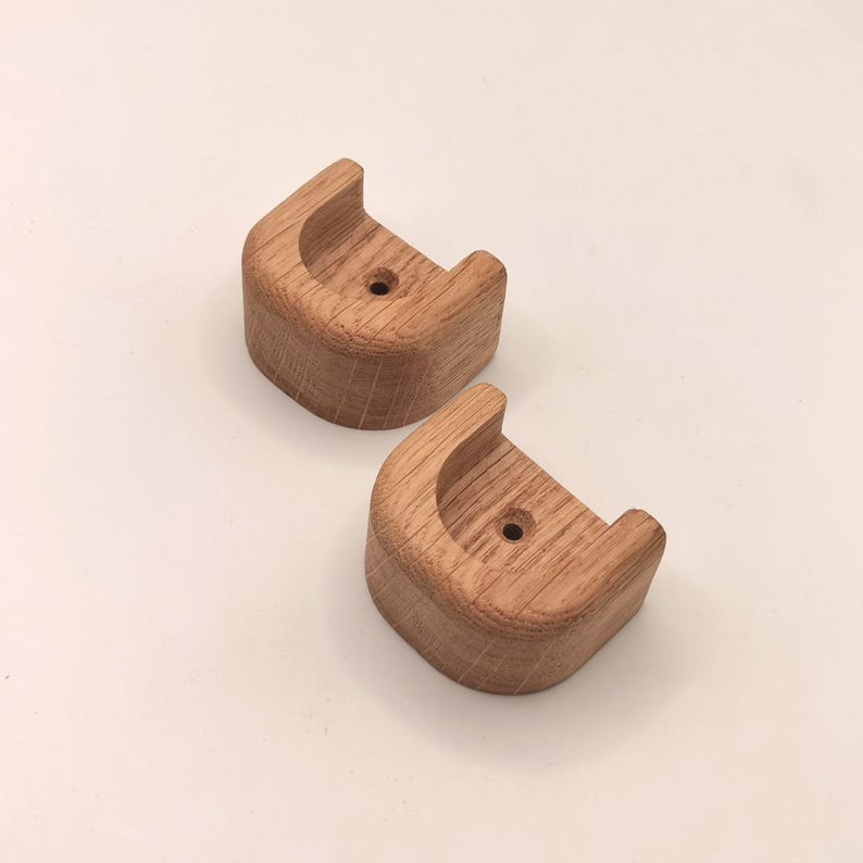 Handmade Oak Rod Brackets: Wooden Closet Rod & Curtain Pole Holders - Etsy
